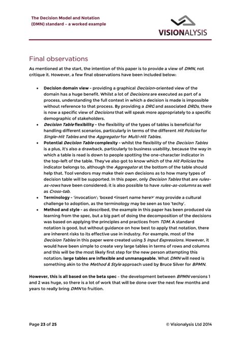Decision Model And Notation Dmn Standard Explained A Worked Example