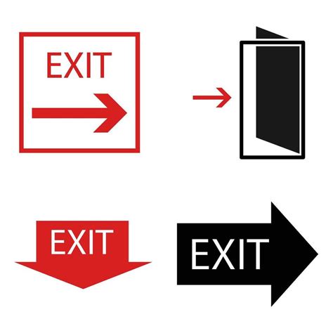 Exit Icon Vector Vector Art At Vecteezy