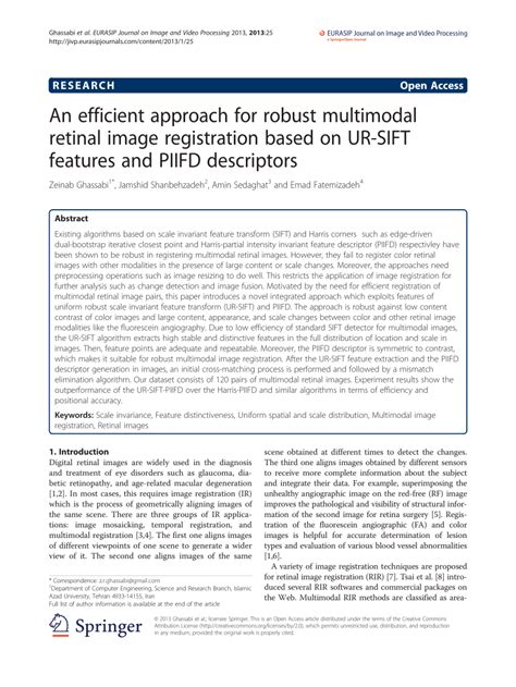 Pdf An Efficient Approach For Robust Multimodal Retinal Image Registration Based On Ur Sift
