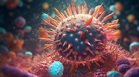 Premium Photo Macro Virus 3d Render Illustration