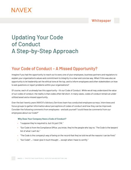 Updating Your Code Of Conduct A Step By Step Approach NAVEX
