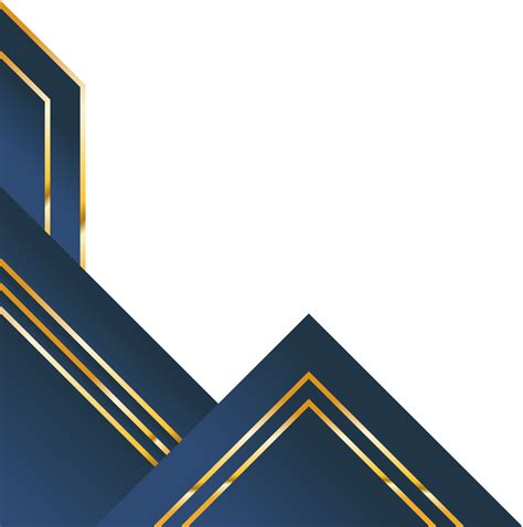 Blue Gold Modern Corner Border Abstract Decorative Frame 20639757 Png