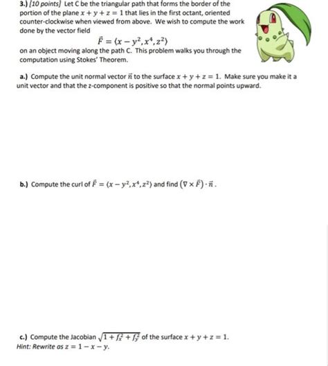 Solved Points Let C Be The Triangular Path That Chegg Com