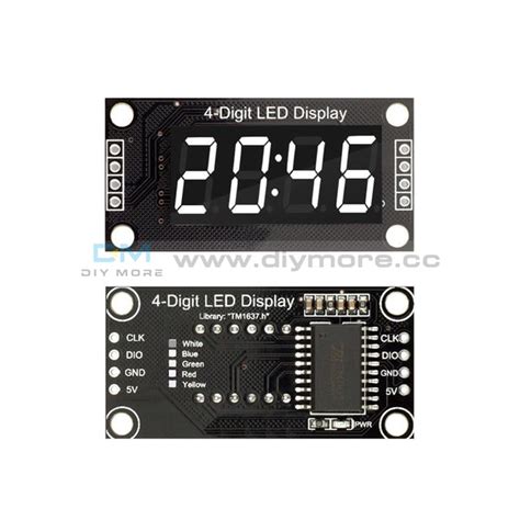 Tm1637 0 36 Inch 7 Segment 4 Digit Clock Module Digital Tube Diymore