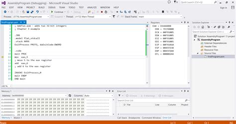 Run Your First Program In Assembly Language Using Visual Studio