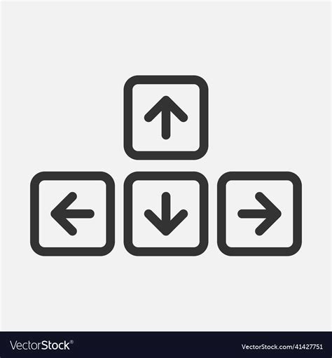 Pc Keyboard Arrow Keys Linear Icon Royalty Free Vector Image