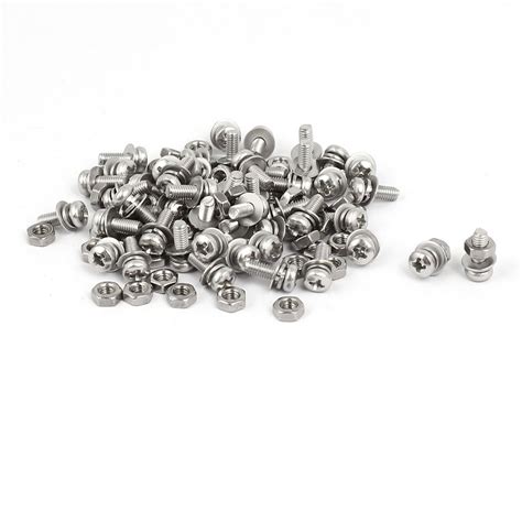 3nh® M3 X 8mm 304 Stainless Steel Phillips Pan Head Screws Nuts W