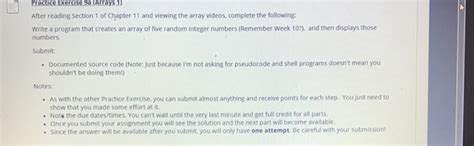 Solved Practice Exercise 9a Arrays 1 After Reading Section