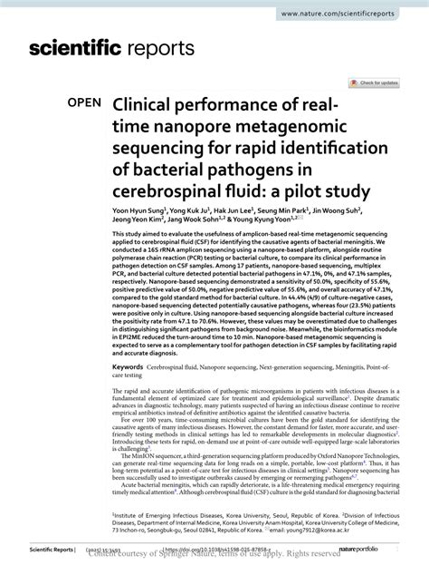 Pdf Clinical Performance Of Real Time Nanopore Metagenomic Sequencing For Rapid Identification