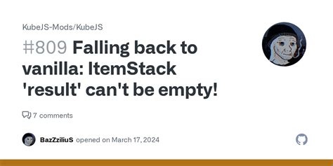 Falling Back To Vanilla Itemstack Result Cant Be Empty · Issue