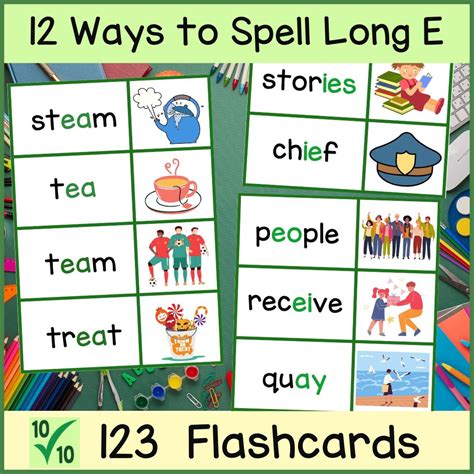 Flash Cards Explicit Phonics Long E Vowel Sound Word Families