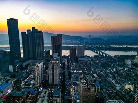湖南长沙五一商圈航拍摄影图 包图企业站
