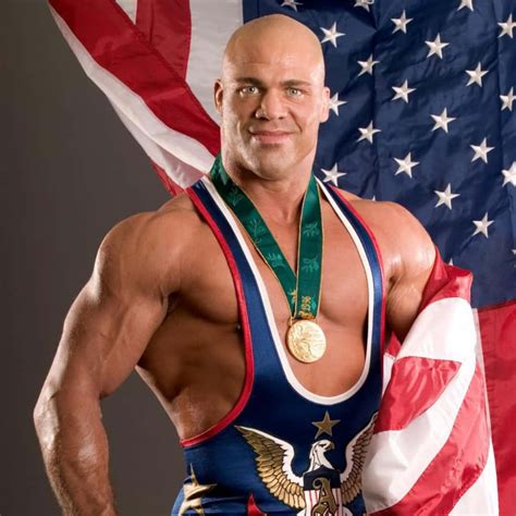 Download Kurt Angle Proudly Holding His Olympic Gold Medal Wallpaper