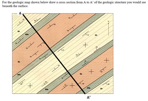 Solved For The Geologic Map Shown Below Draw A Cross Section