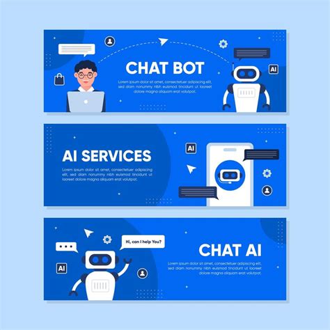 Chat Bot Ai Banner Collection Set 20552279 Vector Art At Vecteezy