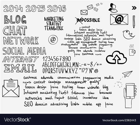 Hand Draw Doodle Sketch Mind Map Blank Flow Chart Vector Image
