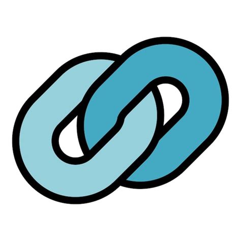 Kettenschnittstellen Symbol Umriss Kettenschicht Vektor Symbole Farbe