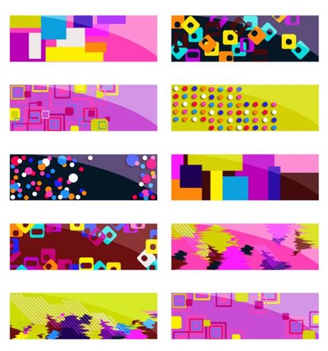 Abstract Colorful Header Set Vector Design Stock Vector NaPev