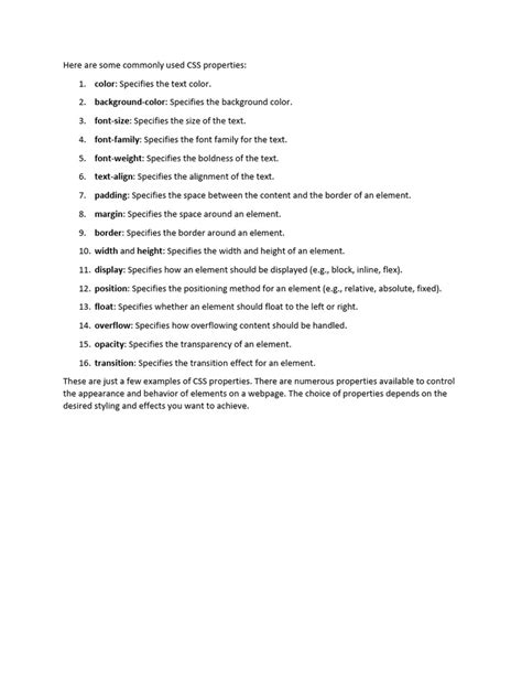 Css Properties Pdf