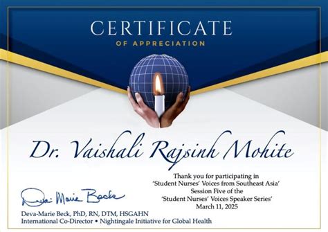 Kins Dr Vaishali Rajsinh Mohite Invited As A Distinguished Speaker At