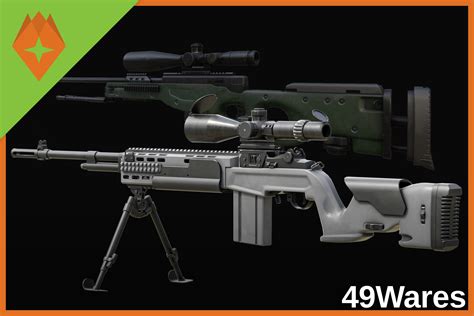 Fps Weapons Animated Sniper Rifles Pack 1 3d 총기 Unity Asset Store