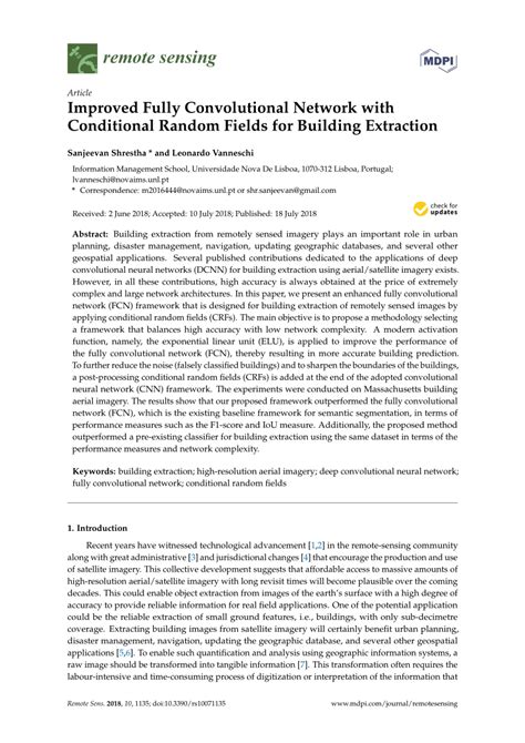 Pdf Improved Fully Convolutional Network With Conditional Random