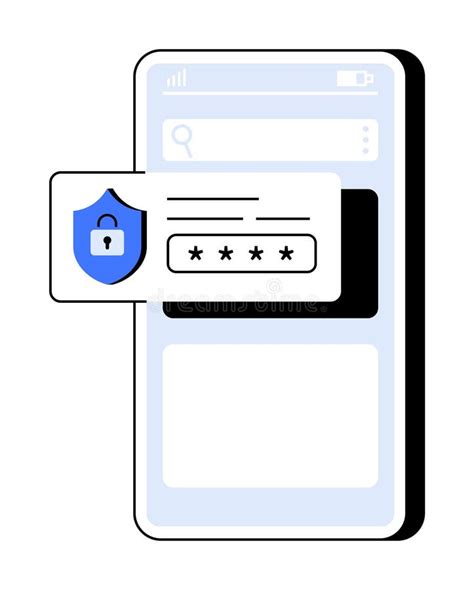 Mobile Security And Password Protection Interface With Shield Lock