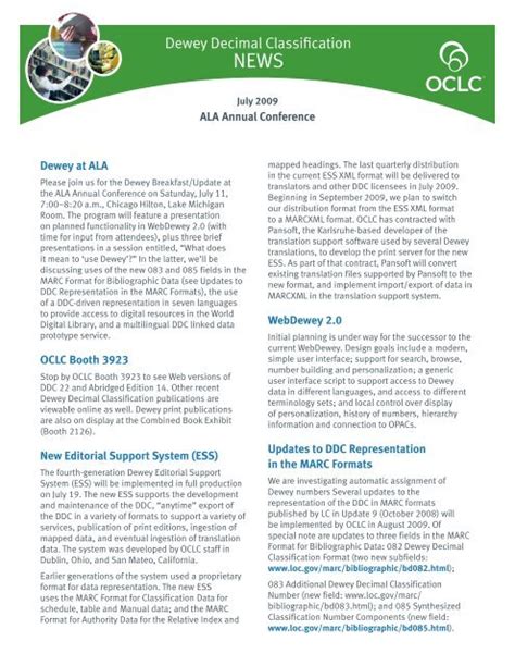 Dewey Decimal Classification Oclc