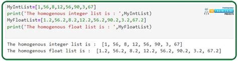 List Datatype In Python With Tensorflow The Engineering Projects