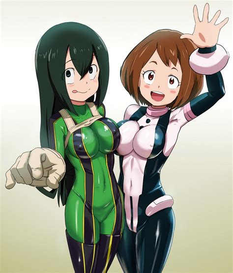 Uraraka Ochako And Asui Tsuyu Boku No Hero Academia Drawn By Ontaros