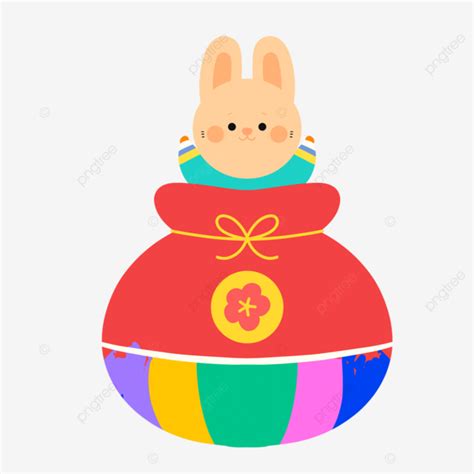 설날 토끼 복주머니 빨간색 한국의 설날 토끼 복대 Png 일러스트 및 Psd 이미지 무료 다운로드 Pngtree 그림 판 어린이 미술 활동 토끼