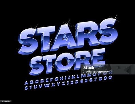 벡터 메탈 로고 별 스토어 실버 스파클링 알파벳 문자 및 숫자 고객에 대한 스톡 벡터 아트 및 기타 이미지 고객 고급