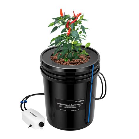5 Gallon Dwc Hydroponic System Kit 1 Bucket Black