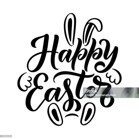 전단지 디자인에 대 한 서 예 문자행복 한 부활절 벡터 일러스트입니다 템플릿 배너 포스터 인사말 엽서 계절에 대한 스톡 벡터 아트 및 기타 이미지 Istock