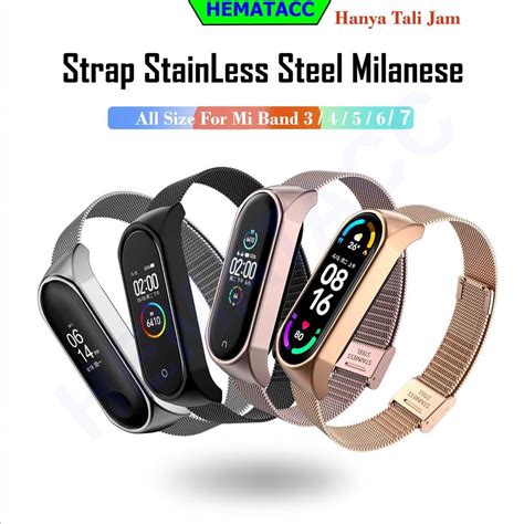 Jual Terjangkau Strap Mi Band Stainless Steel Tali Jam Anti Karat Xiaomi Miband