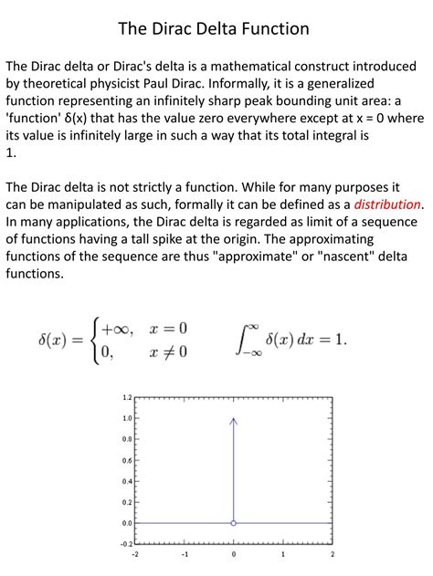 Ppt The Dirac Delta Function Powerpoint Presentation Free Download
