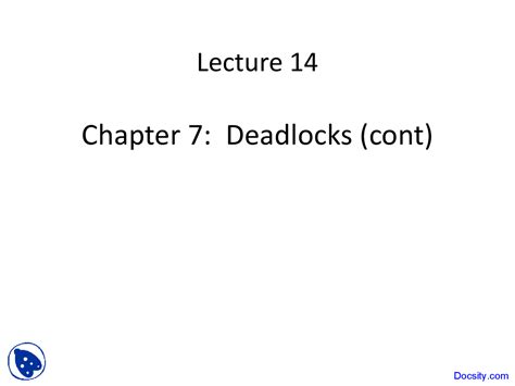 Deadlocks Two Computer Operating Systems Lecture Slides Docsity