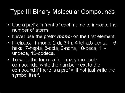 Nomenclature Chapter 5 Classifying Binary Compounds Compounds Containing