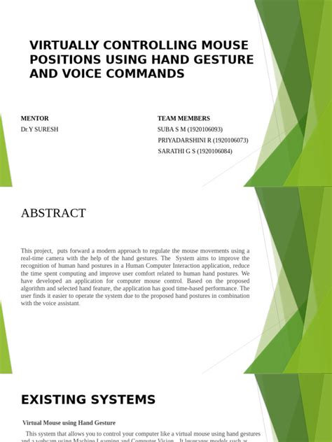 Virtually Controlling Mouse Using Hand Gesture And Voice1pptx Pdf
