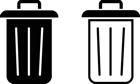 Bin Icon Set Delete Icons Trash Sign Basket Signs Remove Symbol