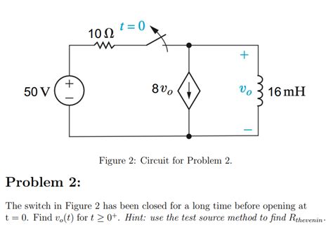 solved figure 2 circuit for problem 2 problem 2 the