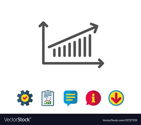 Chart Line Icon Report Graph Sign Royalty Free Vector Image