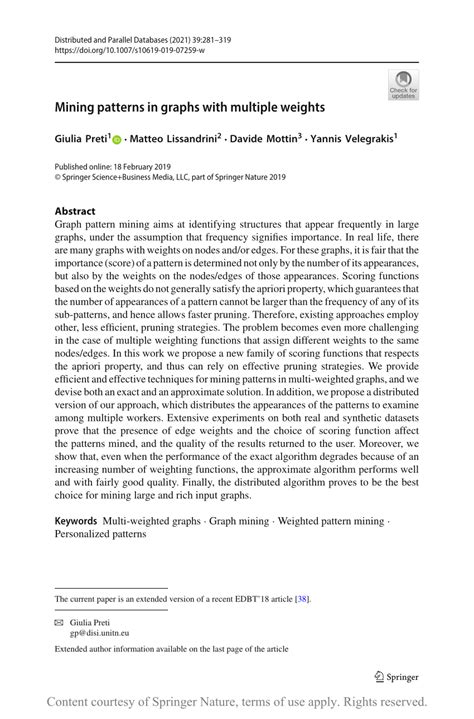 Mining Patterns In Graphs With Multiple Weights Request Pdf