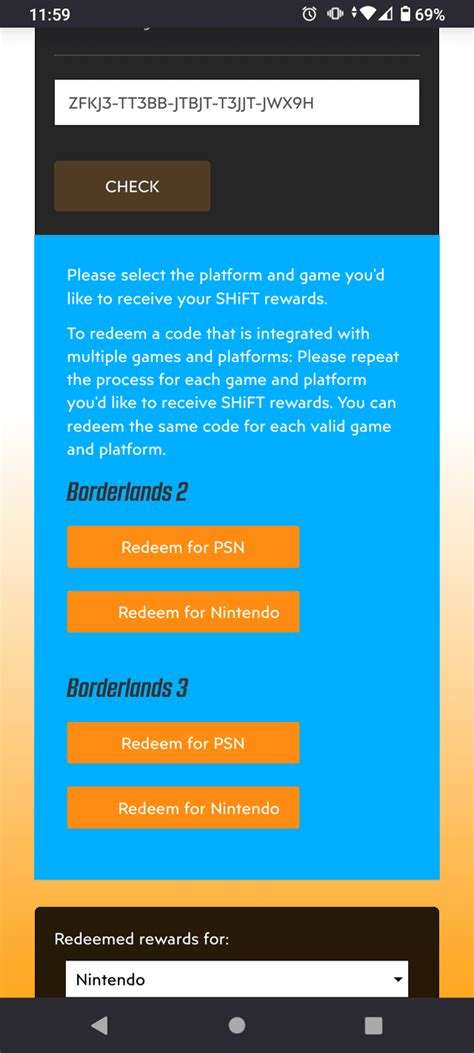 Shift Codes Rborderlands2
