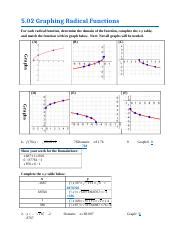 5 02 GraphingRadicalEquations Docx 5 02 Graphing Radical Functions