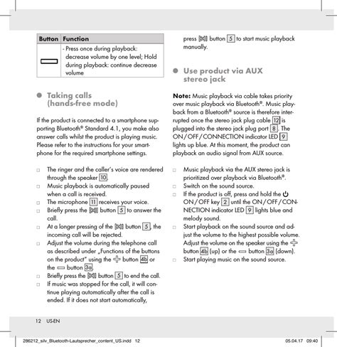 LIDL US HG2429 Bluetooth Speaker User Manual