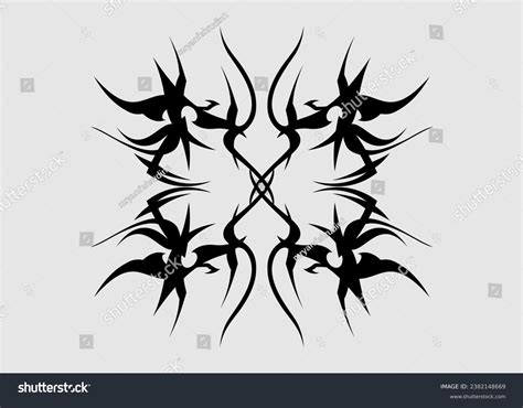Black Symmetrical Tribal Tattoo Back Women Stock Vector Royalty Free