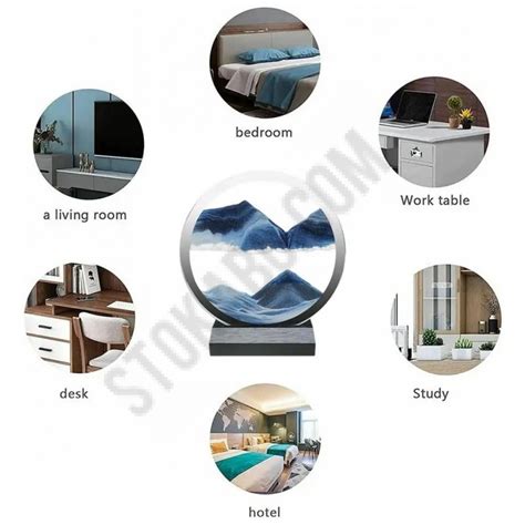 3d Пясъчен часовник с движещ се пейзаж Пясъчен живопис Син 6637 ᐉ Stokabg