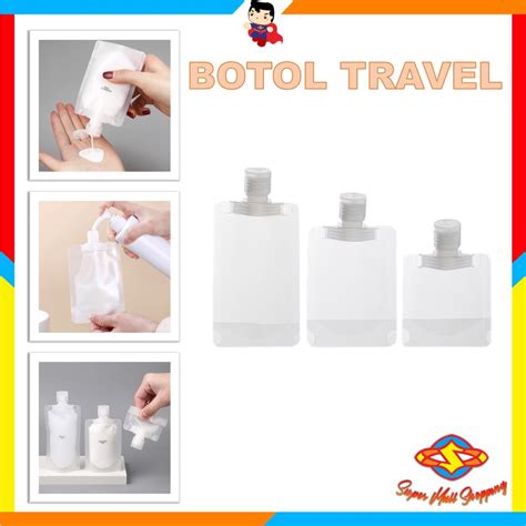 Jual Sms Travel Pouch Botol Refill Transparan Shower Gel Shampoo