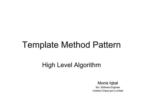 Template Method Pattern Ppt